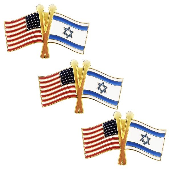 Israeli American Flag Lapel Pin 3 Pack - The Judaica Place